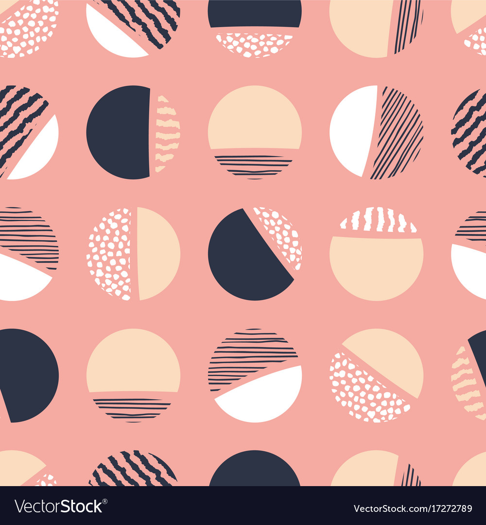 Abstract geometric seamless pattern with circles Vector Image