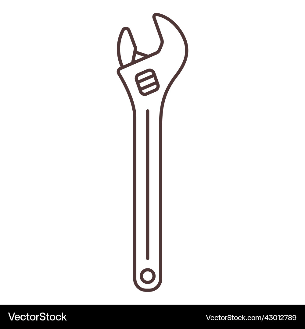 Adjustable metal wrench stroke Royalty Free Vector Image