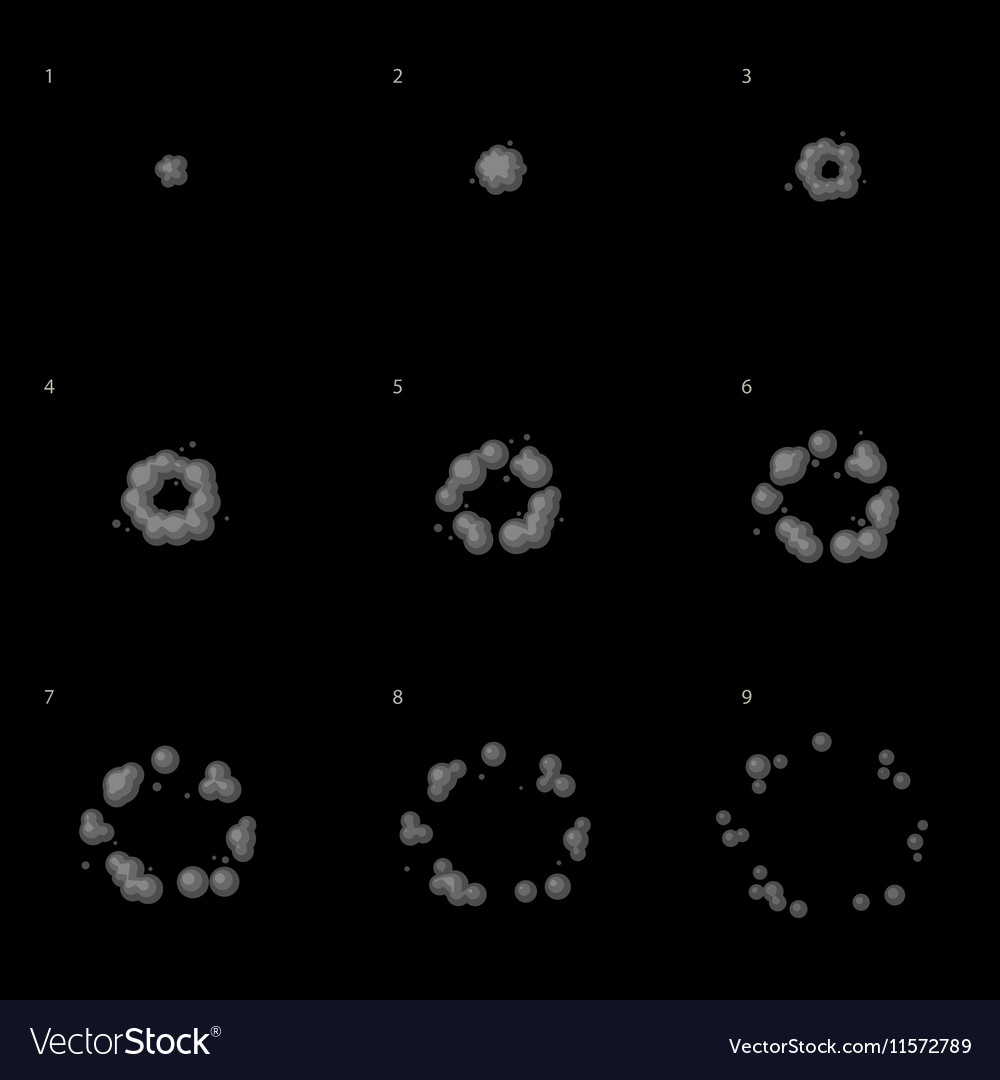 Explode animation sequence cartoon explosion Vector Image