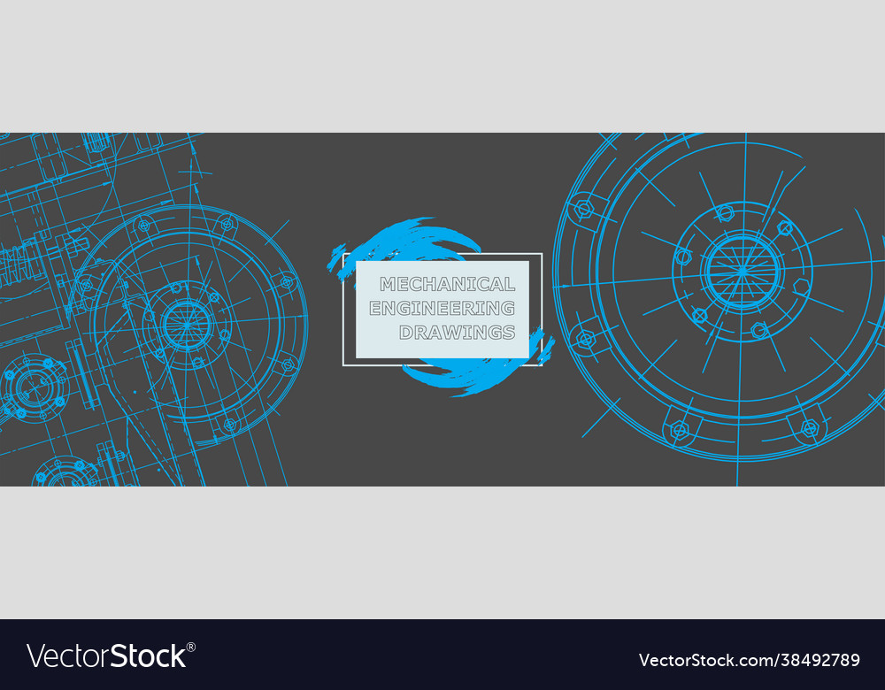 Mechanical engineering drawing abstract drawing Vector Image