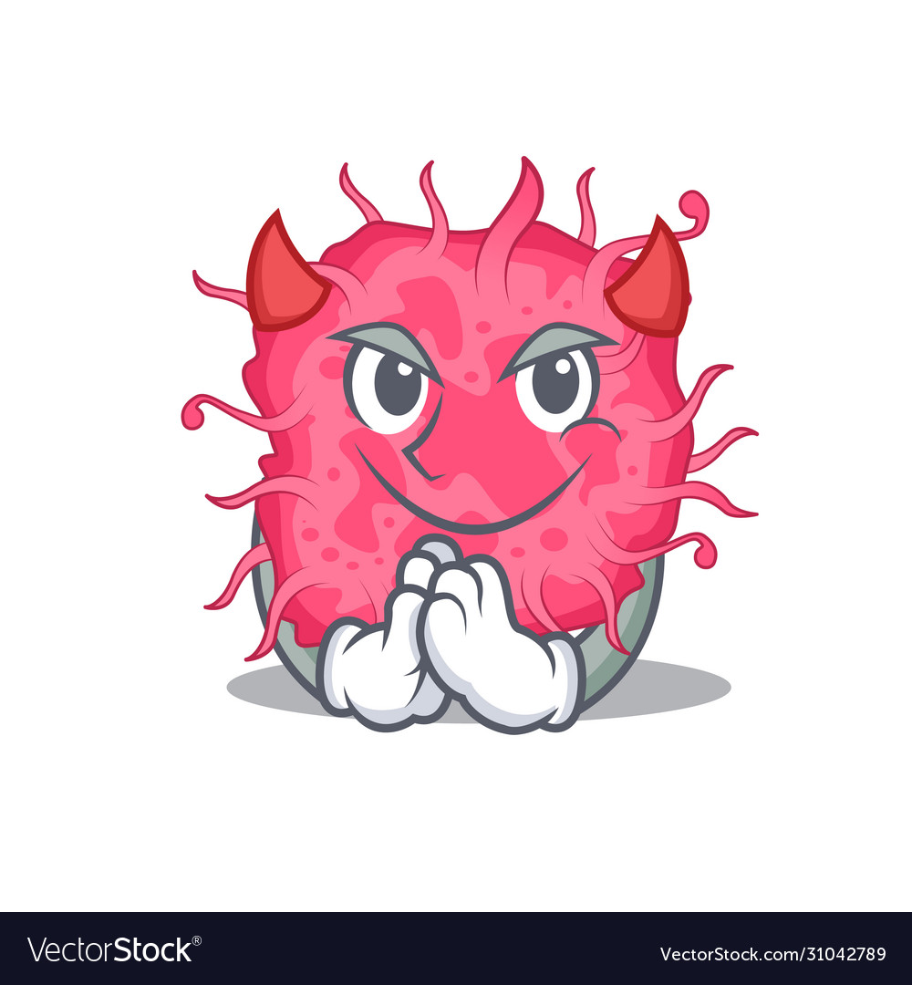 Pathogenic bacteria dressed as devil cartoon Vector Image