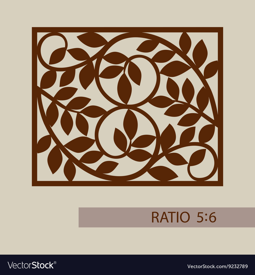 Template pattern for cutting decorative panel Vector Image
