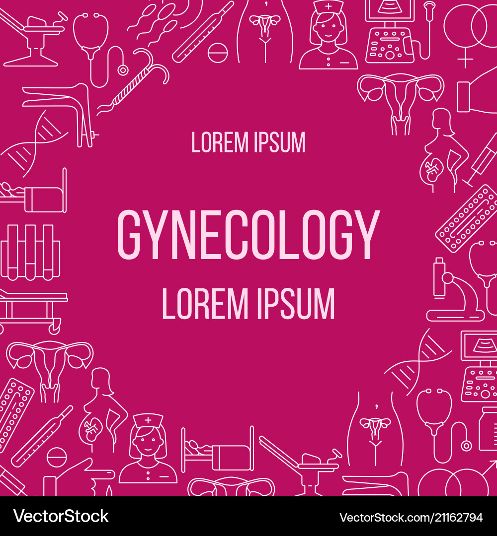 Gynecology flat poster Royalty Free Vector Image