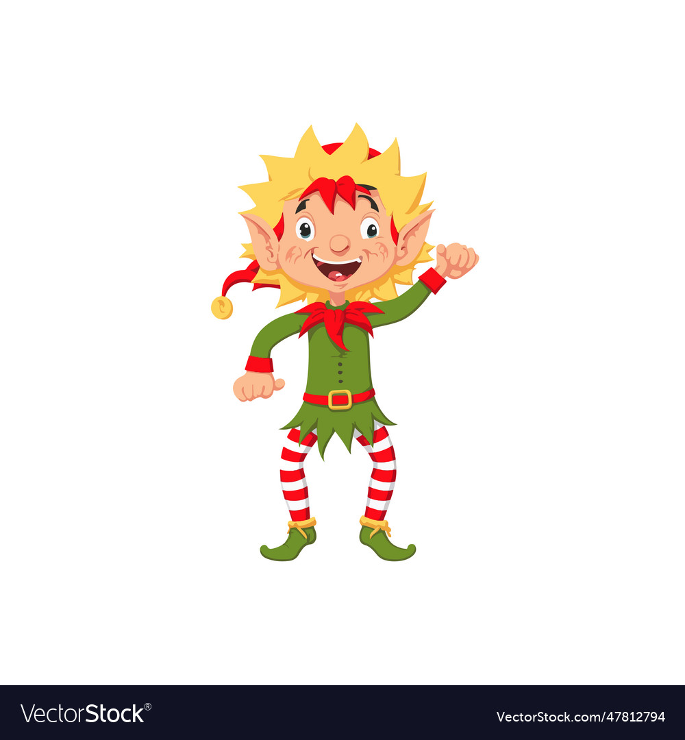 Happy christmas elf cartoon design Royalty Free Vector Image