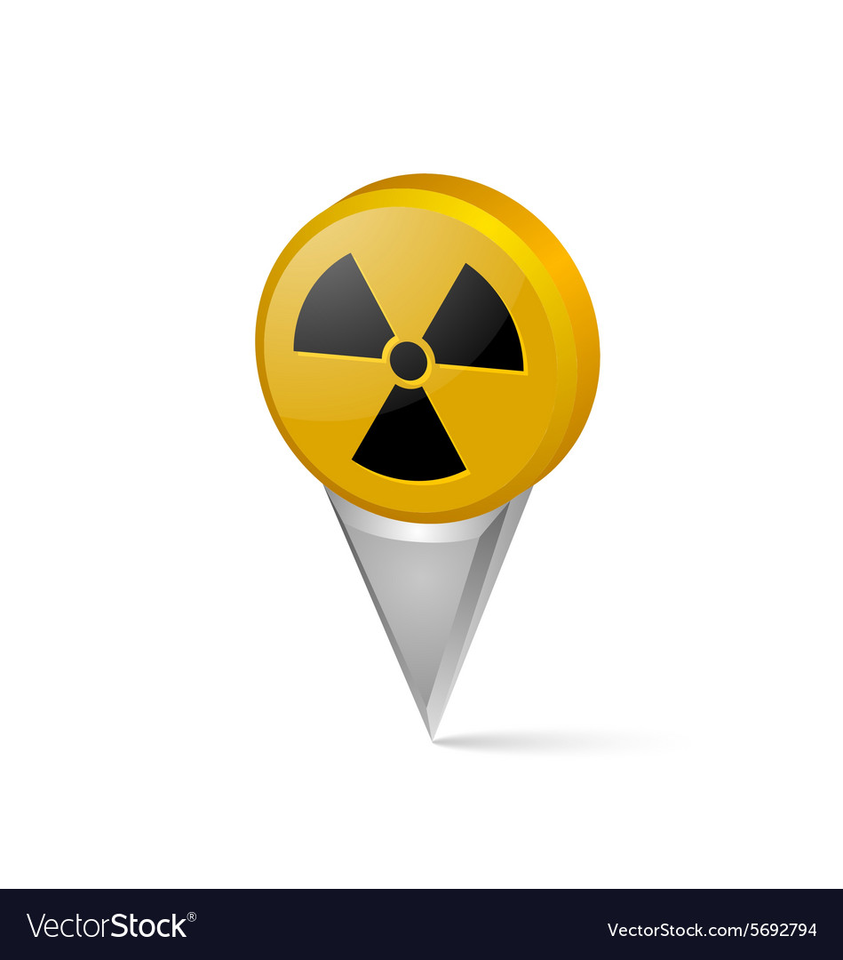 Nuclear symbol pointer Royalty Free Vector Image