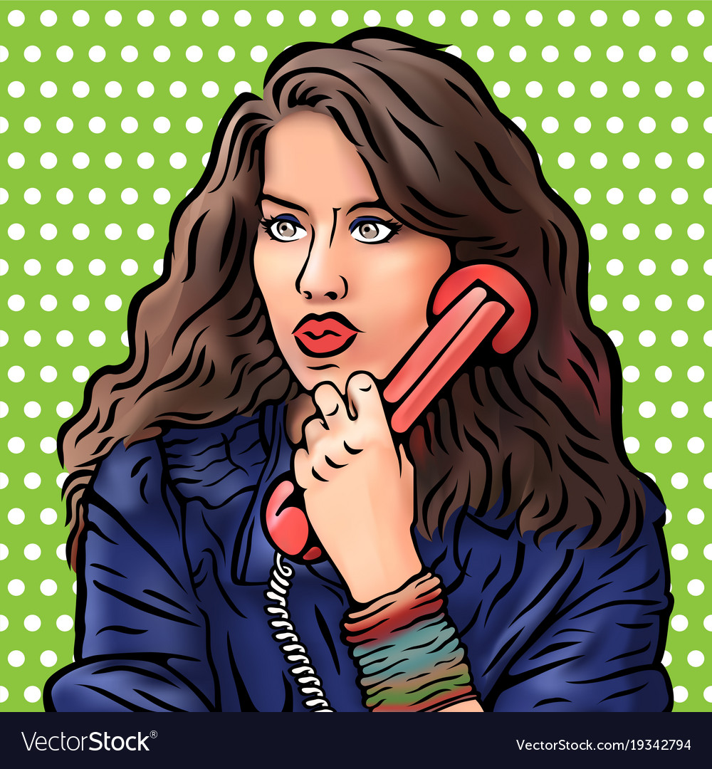 Pop Art Sexy Woman On Phone Royalty Free Vector Image