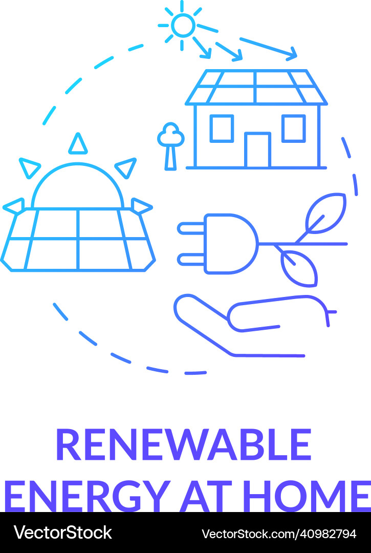 Renewable energy blue gradient concept icon Vector Image