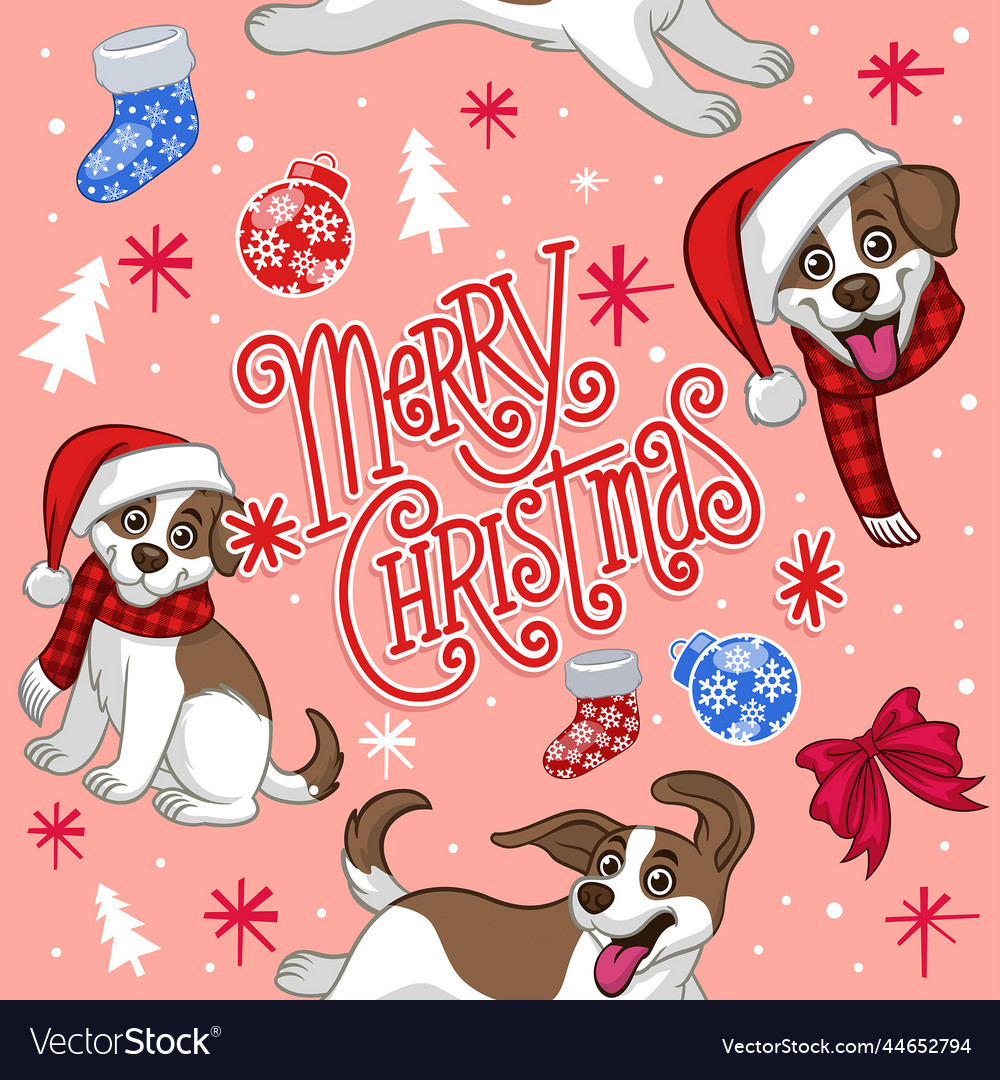Seamless design of jack russel dog christmas Vector Image Seamless design of jack russel dog christmas Vector Image