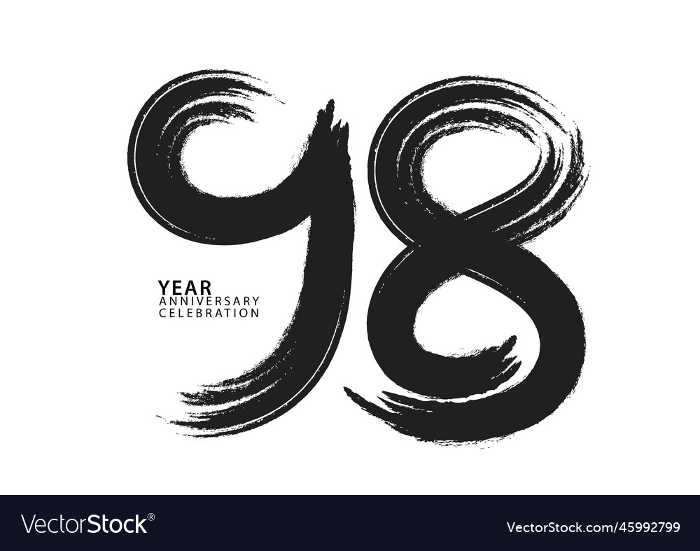 98 year anniversary celebration logotype black Vector Image 98 year anniversary celebration logotype black Vector Image