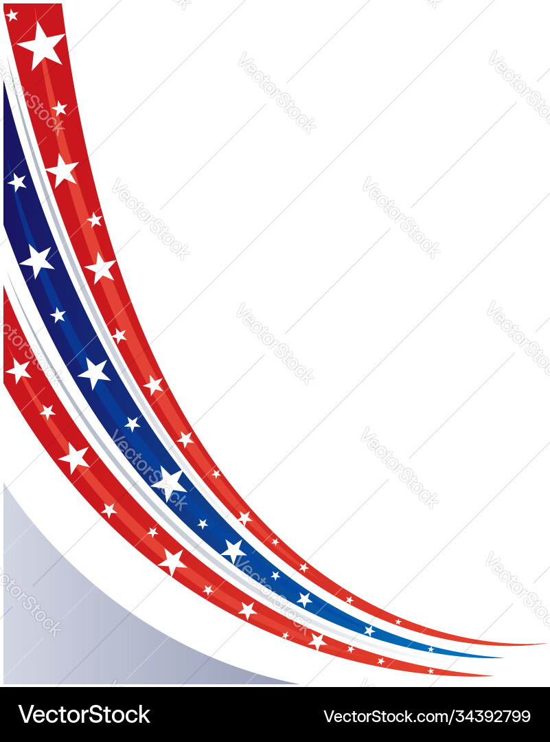 American abstract flag corner banner background Vector Image