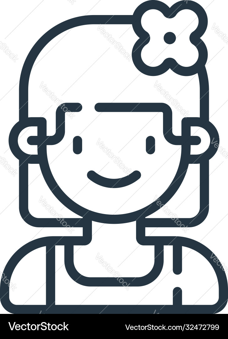 Bridesmaid icon editable stroke Royalty Free Vector Image
