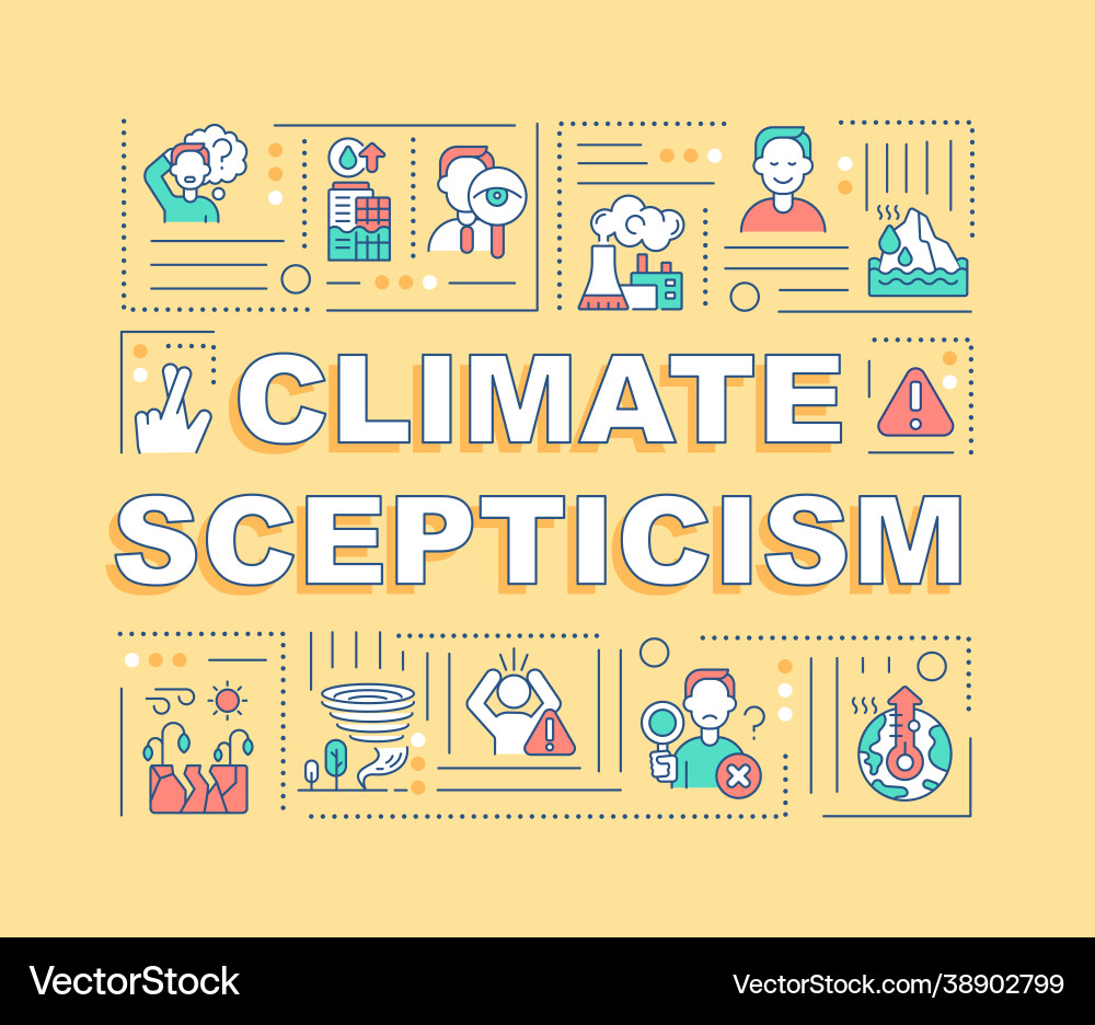 Climate skepticism word concepts banner Royalty Free Vector