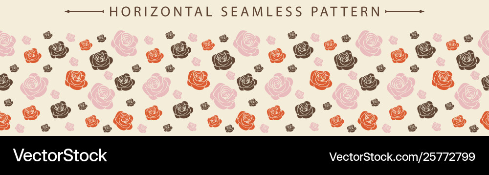 Horizontal seamless border with beautiful floral Vector Image