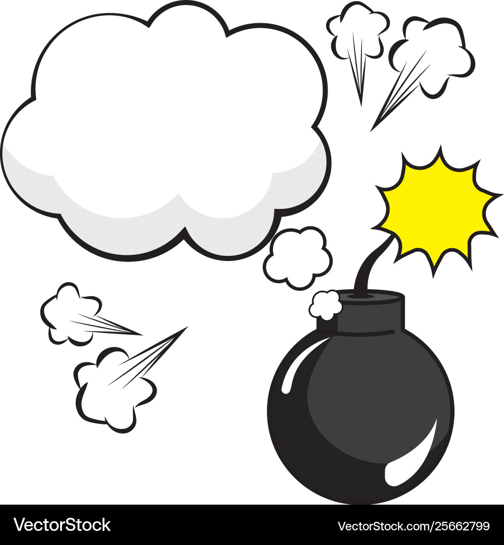 Pop art explosive bomb cartoon Royalty Free Vector Image