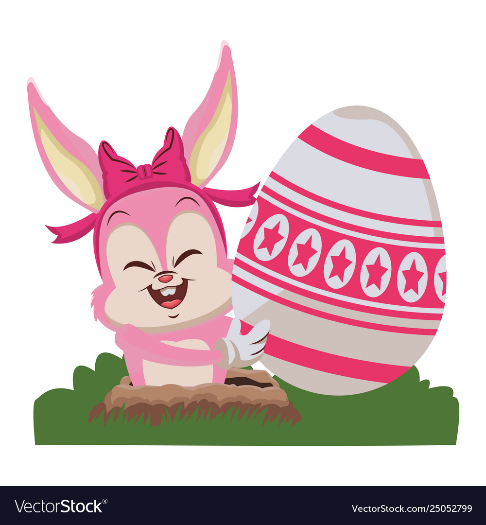 Rabbit with easter egg Royalty Free Vector Image