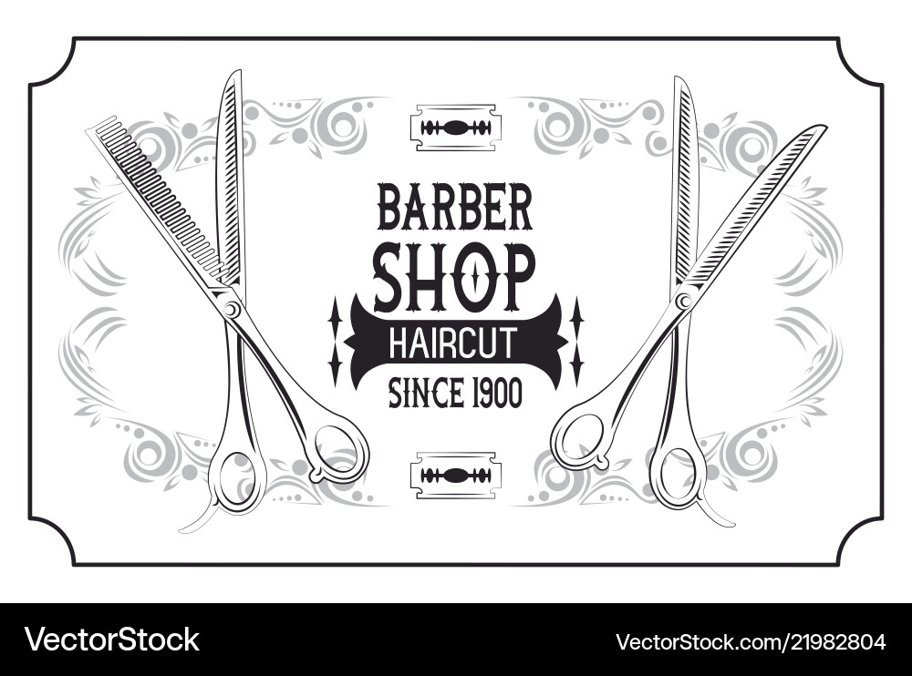 Barbershop vintage emblem Royalty Free Vector Image