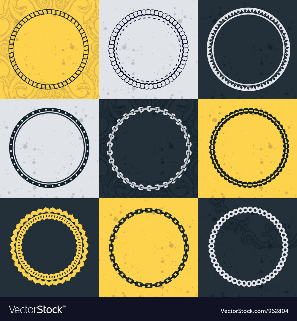Collection with circle frames Royalty Free Vector Image