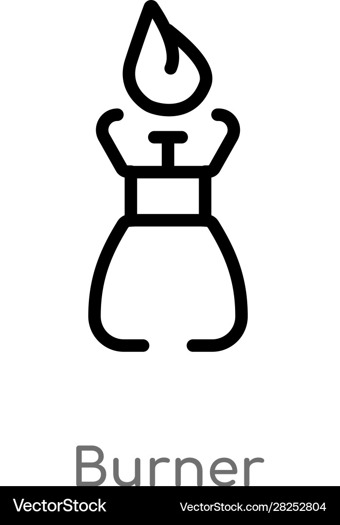 Outline burner icon isolated black simple line Vector Image