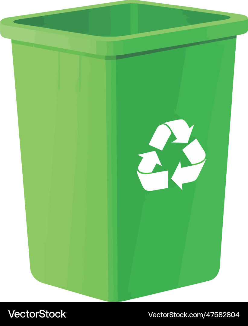 Recycling on green bin Royalty Free Vector Image