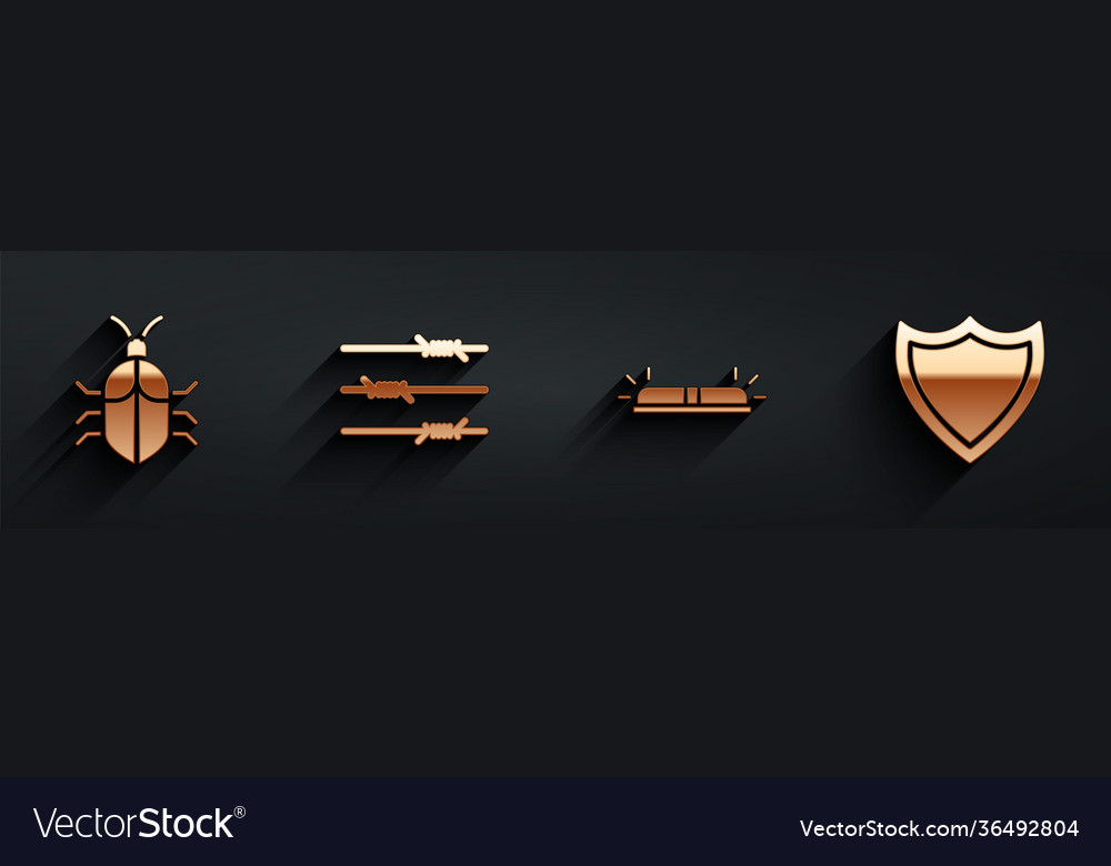Set system bug concept barbed wire flasher siren Vector Image Set system bug concept barbed wire flasher siren Vector Image