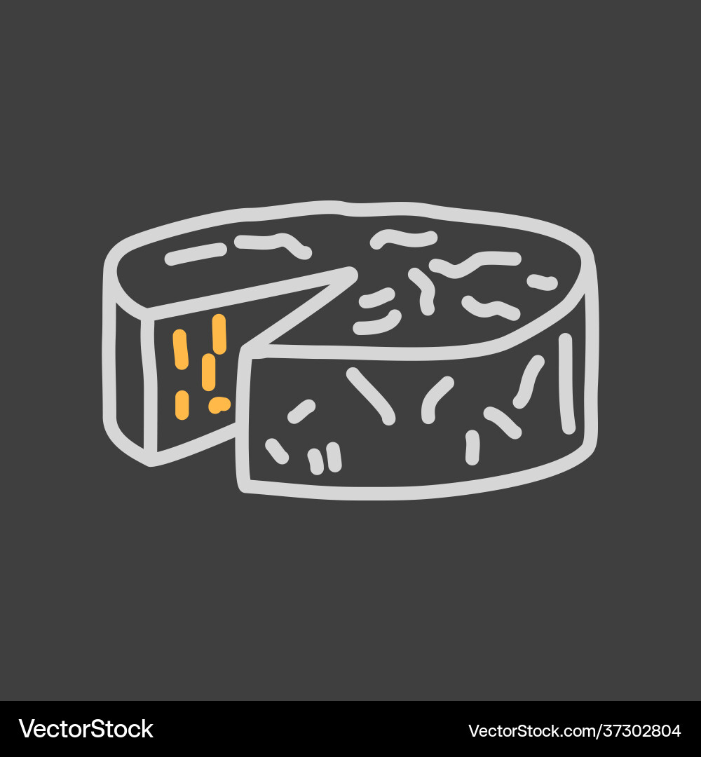 Soft cheese with mold flat icon Royalty Free Vector Image