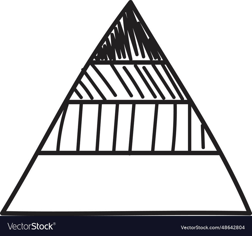 Triangle chart doodle Royalty Free Vector Image