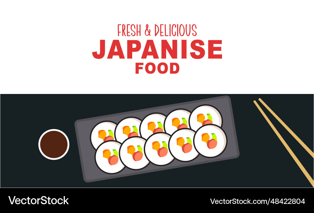Vintage sushi poster design Royalty Free Vector Image