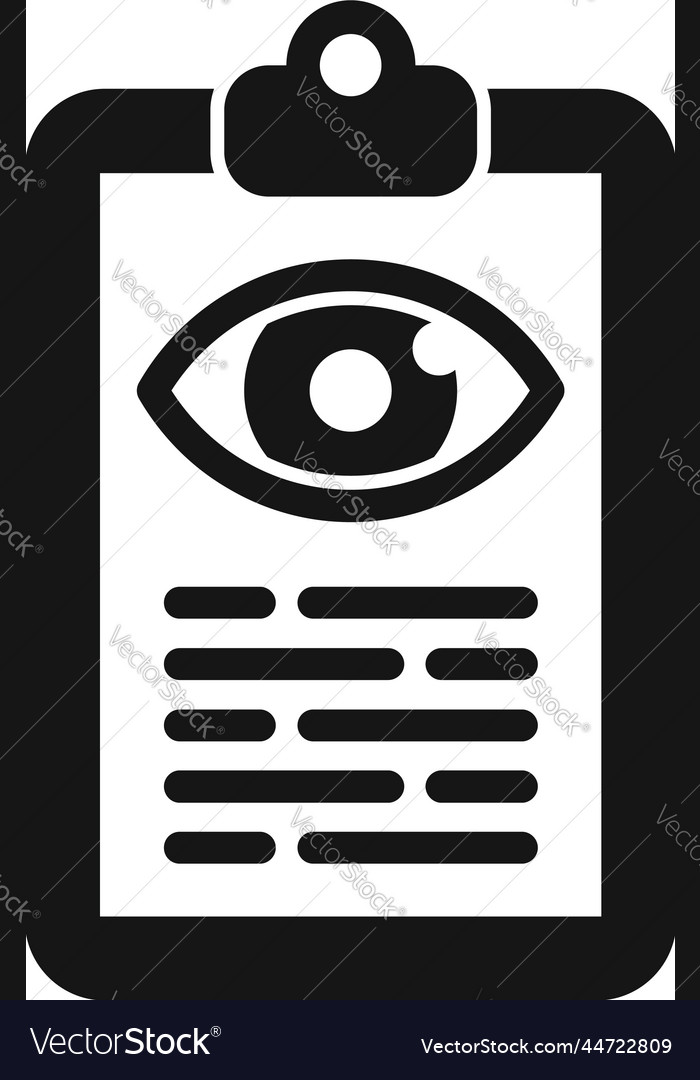 Eye check clipboard icon simple test care Vector Image Eye check clipboard icon simple test care Vector Image