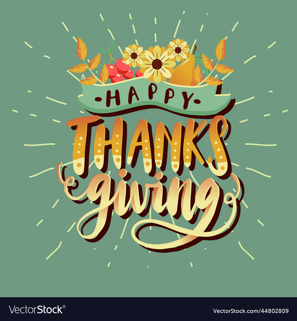 Happy thanksgiving lettering design Royalty Free Vector