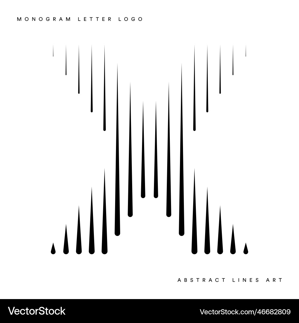 Monogram logo letter x lines abstract modern art Vector Image