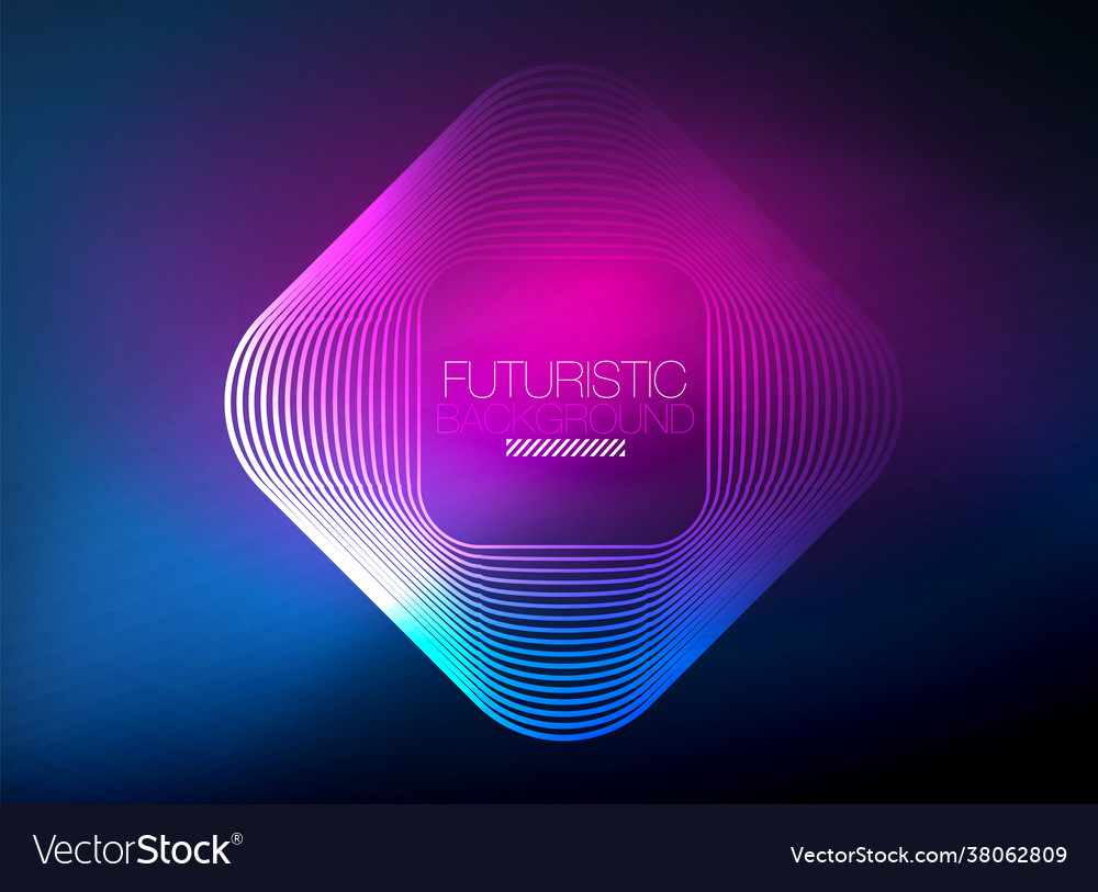 Neon color square shape lines abstract background Vector Image