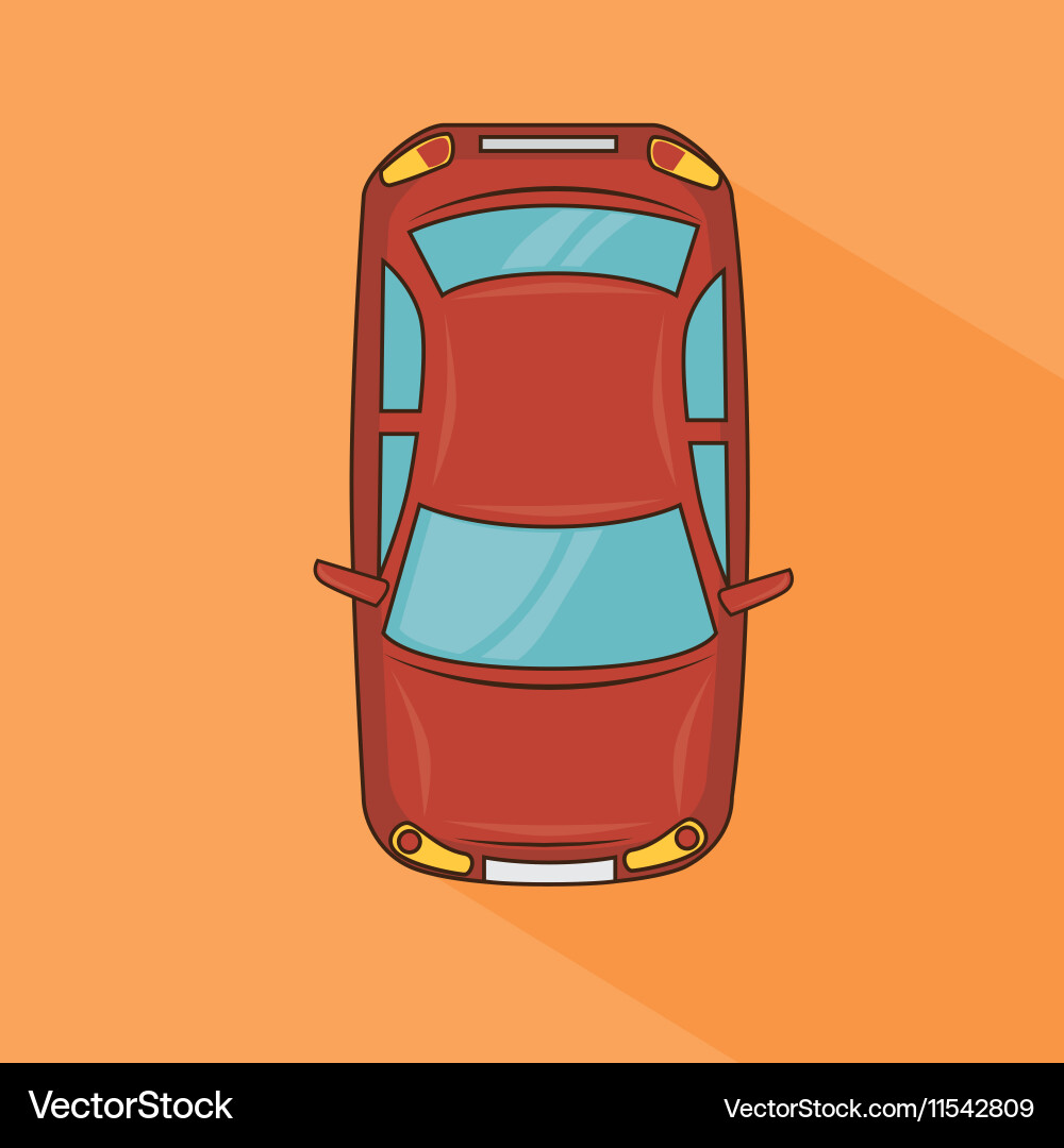 Red car top view transport design Royalty Free Vector Image