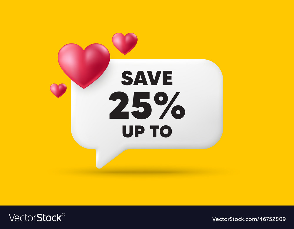 Save up to 25 percent discount sale offer price Vector Image