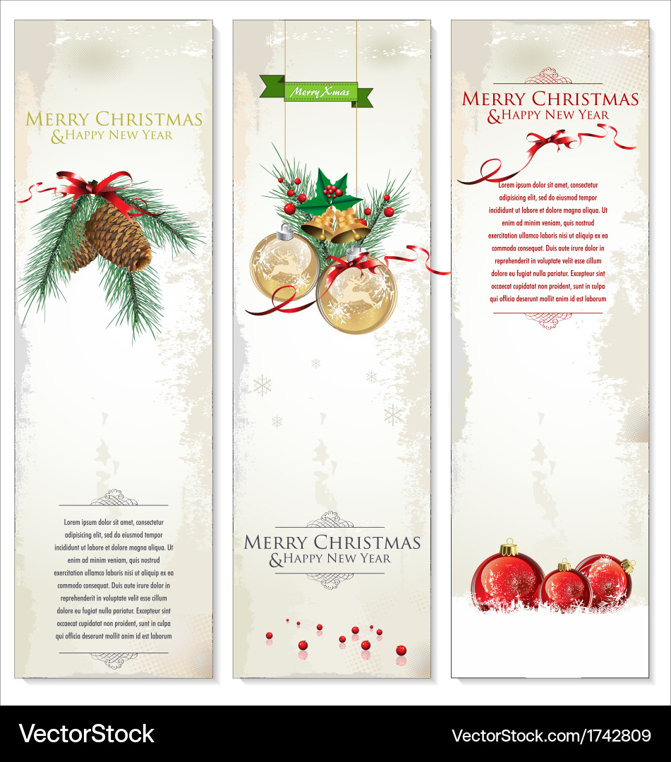 Set three christmas banners Royalty Free Vector Image