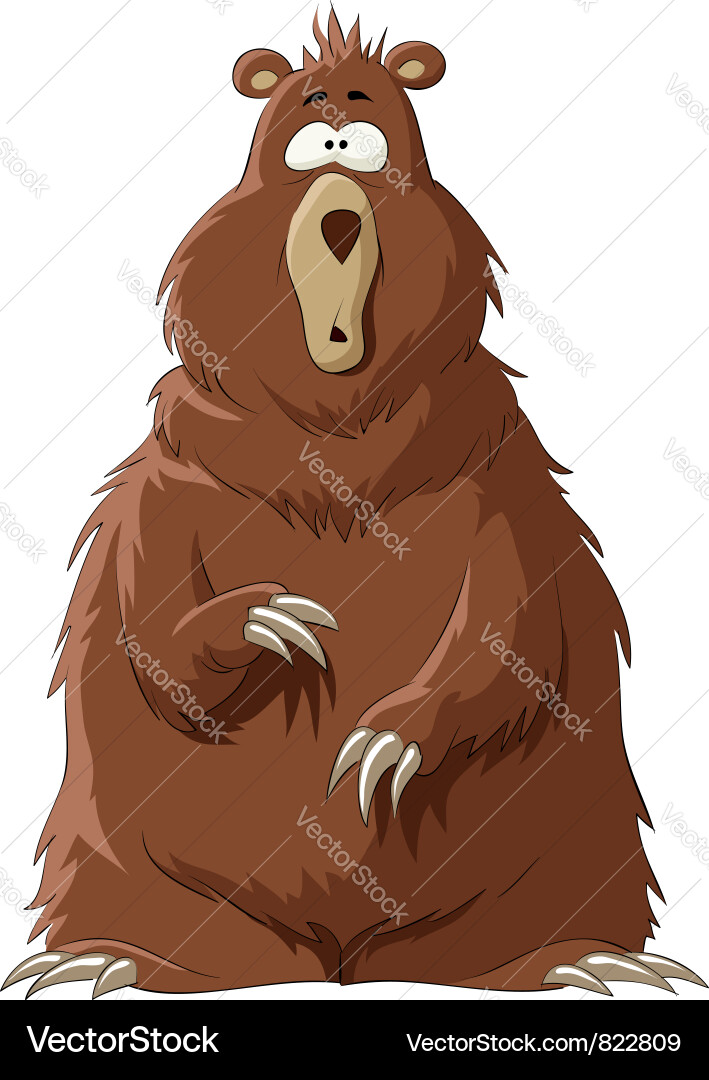 Surprised by a bear Royalty Free Vector Image - VectorStock