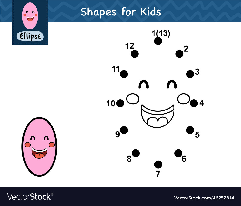 Connect the dots and draw a cute ellipse dot Vector Image