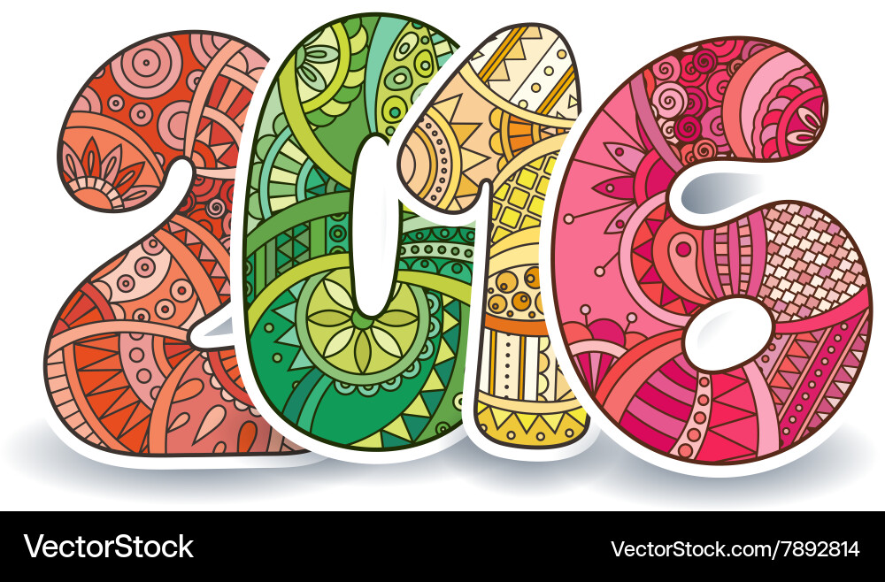 Happy new year 2016 celebration number Royalty Free Vector