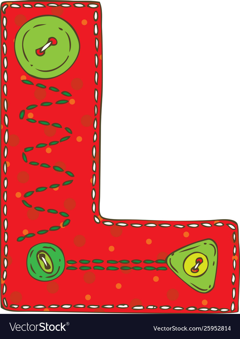 Letter l in patchwork style Royalty Free Vector Image