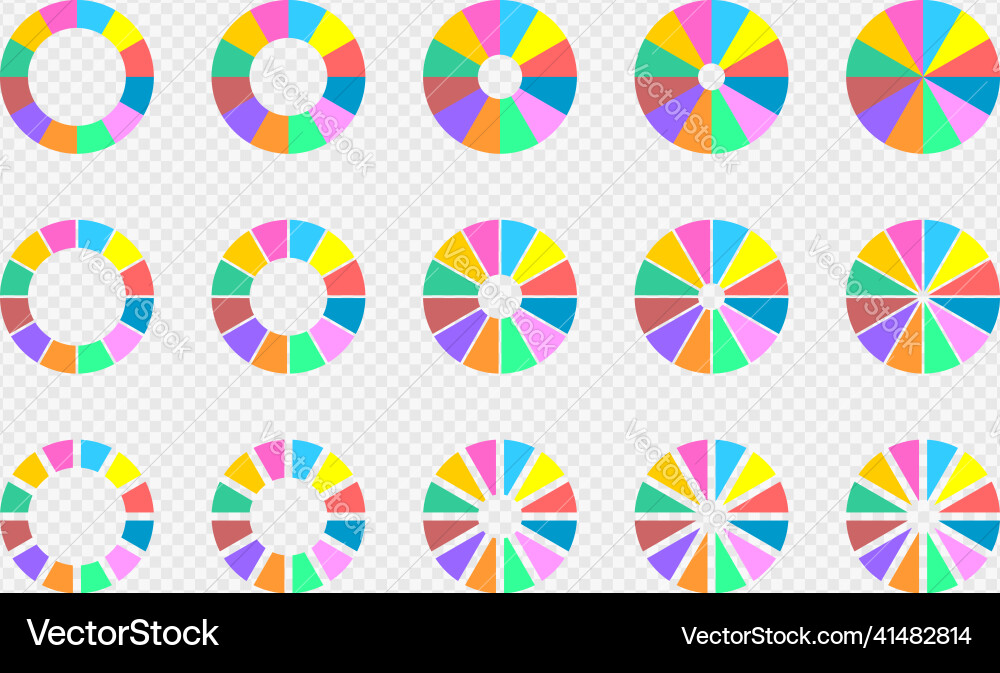 Pie and donut charts set infographic circle Vector Image