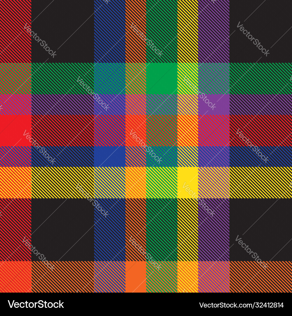 Rainbow plaid tartan checkered seamless pattern Vector Image