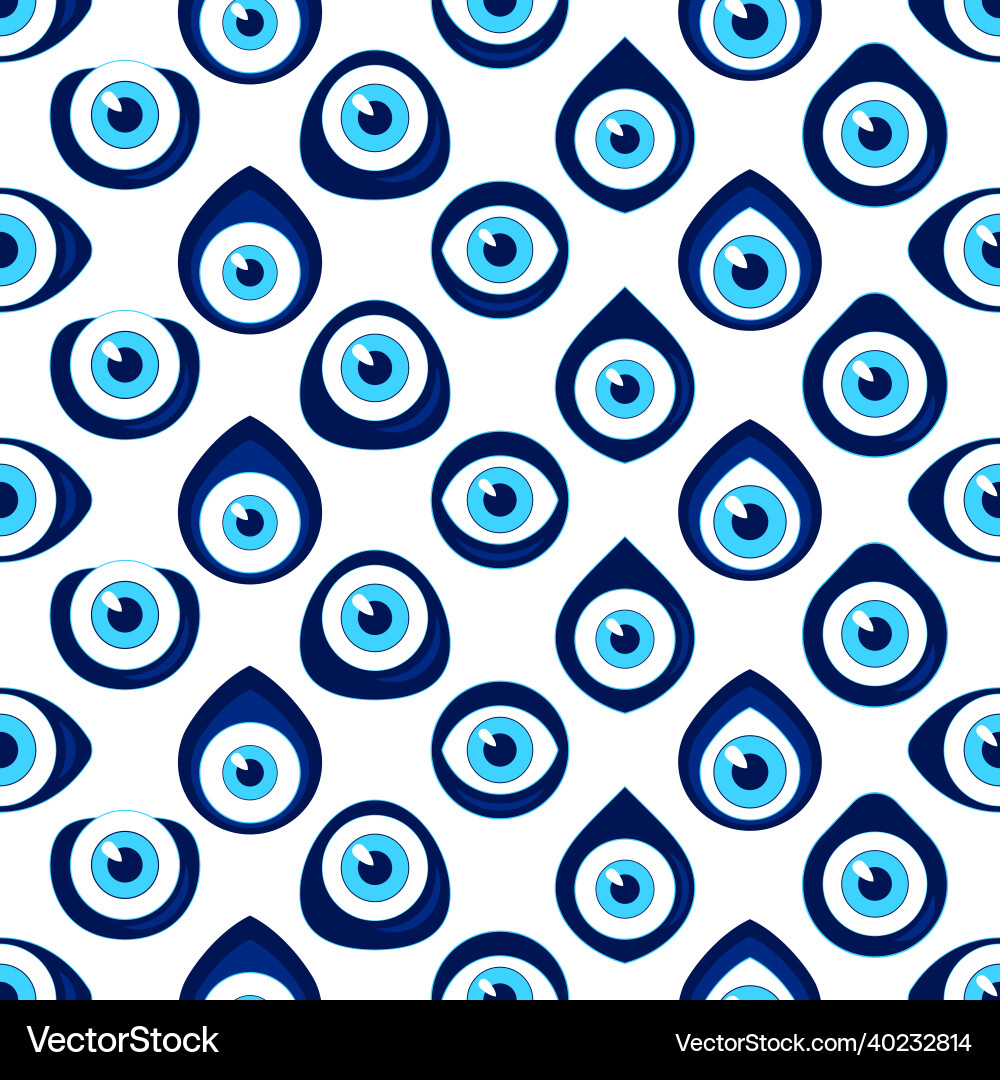 Seamless pattern with nazar amulet Royalty Free Vector Image