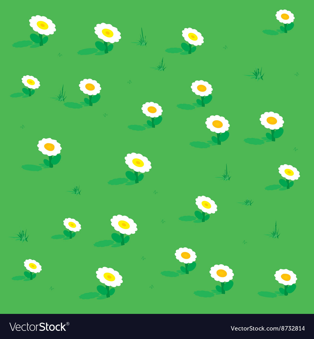 Seamless simple flowers patterns isometric view Vector Image