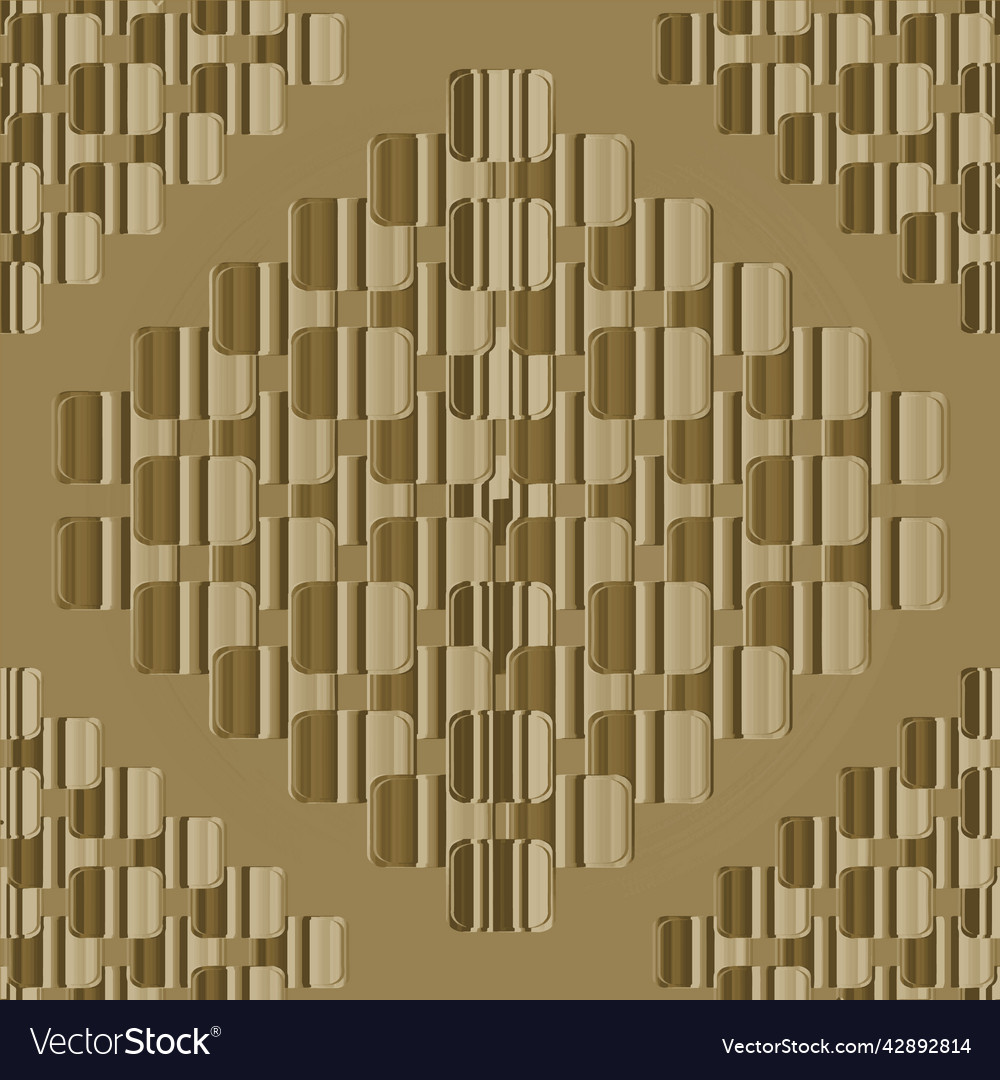 Structured 3d seamless pattern geometric Vector Image