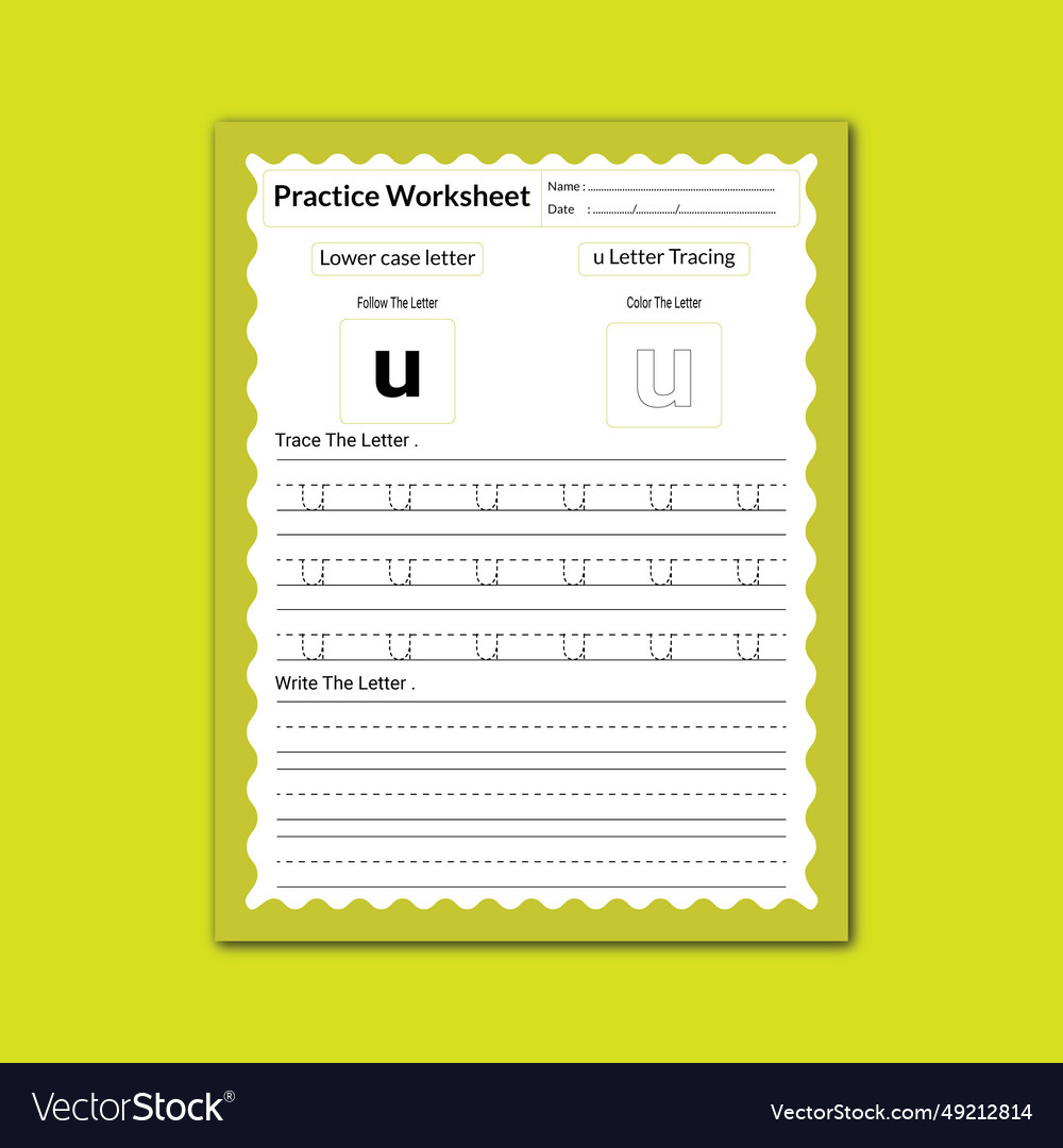 Uppercase and lowercase letter tracing worksheets Vector Image