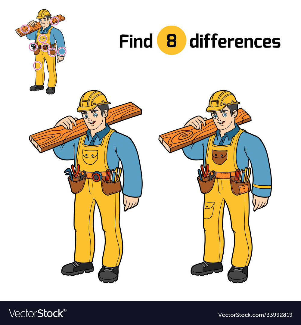 Find differences builder Royalty Free Vector Image