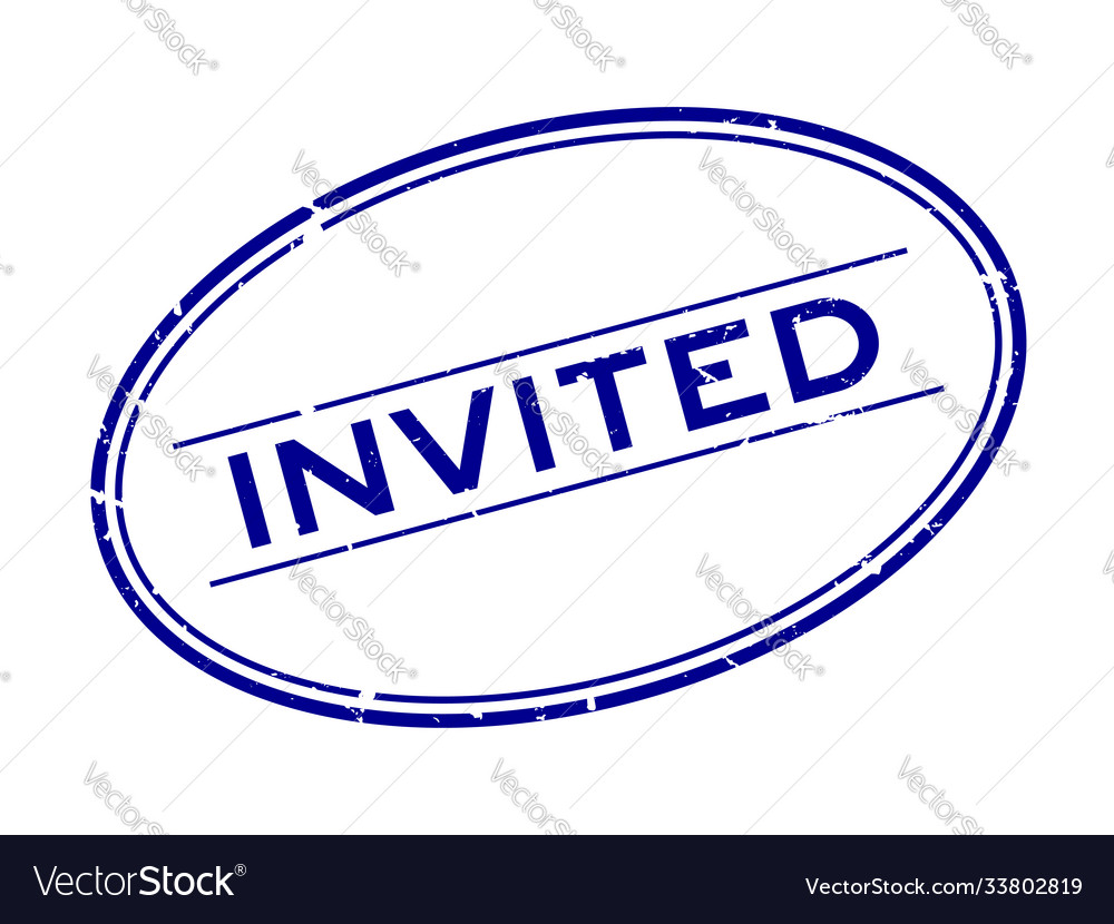 Grunge blue invited word oval rubber seal stamp Vector Image Grunge blue invited word oval rubber seal stamp Vector Image