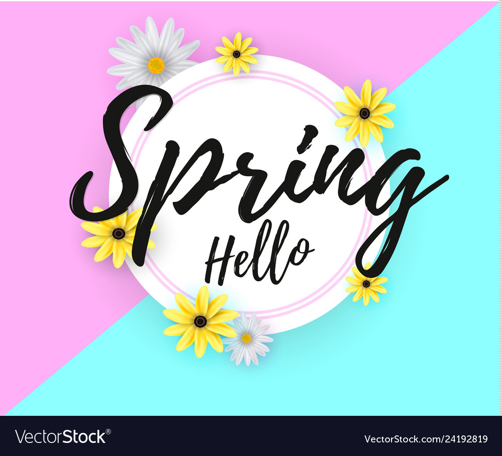 Hello spring banner Royalty Free Vector Image - VectorStock