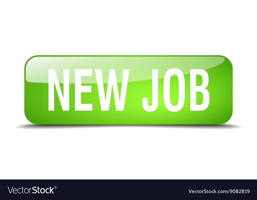 New job green square 3d realistic isolated web Vector Image New job green square 3d realistic isolated web Vector Image