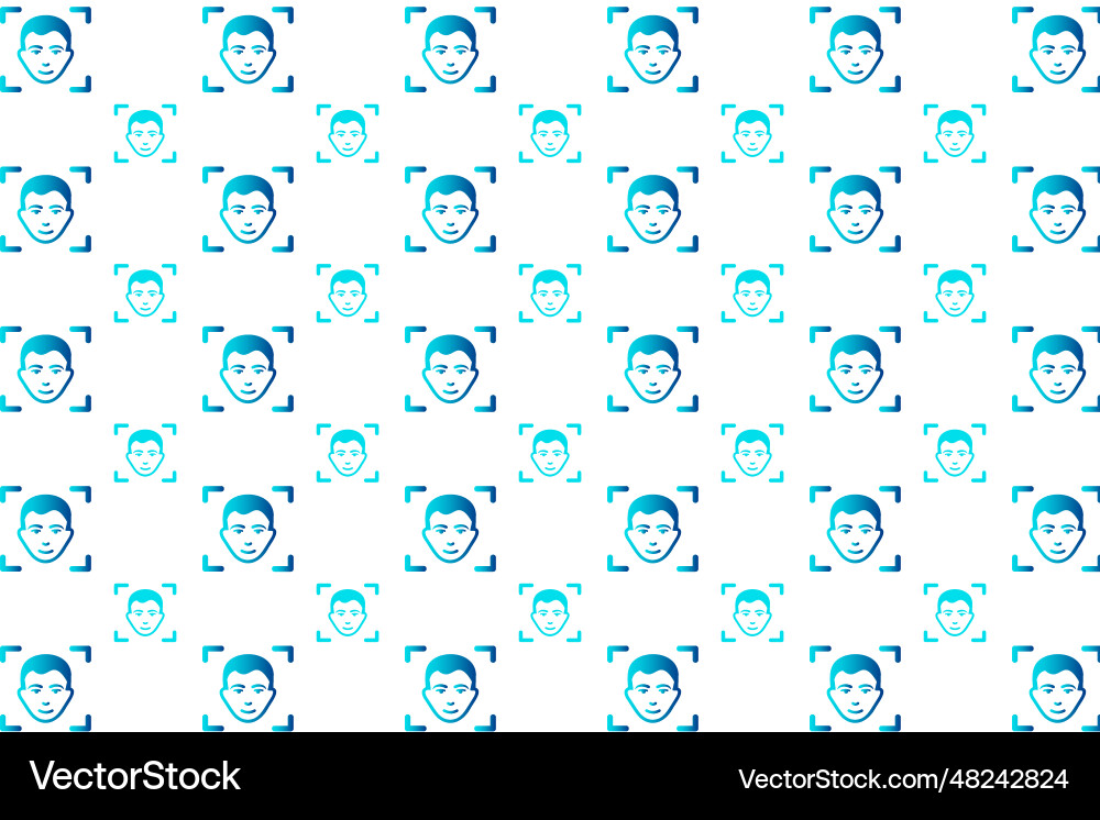 Abstract face recognition pattern background Vector Image