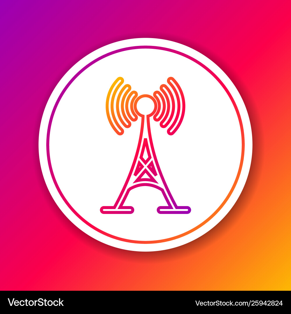 Color antenna line icon isolated on Royalty Free Vector